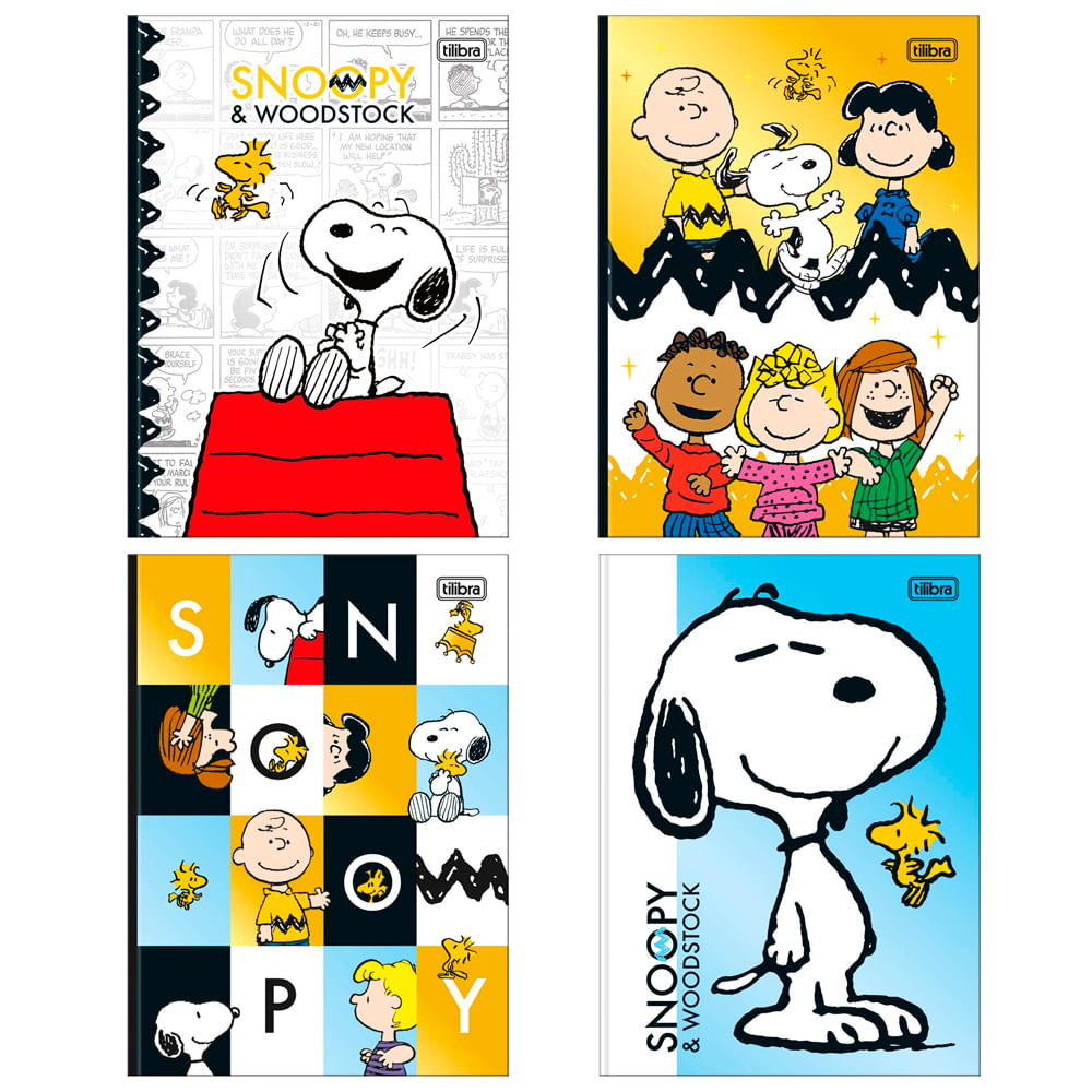 Caderno Snoopy Capa Dura Sortido C/ 160 Folhas Formato 176mm X 239mm Papel 63g/m Material ...